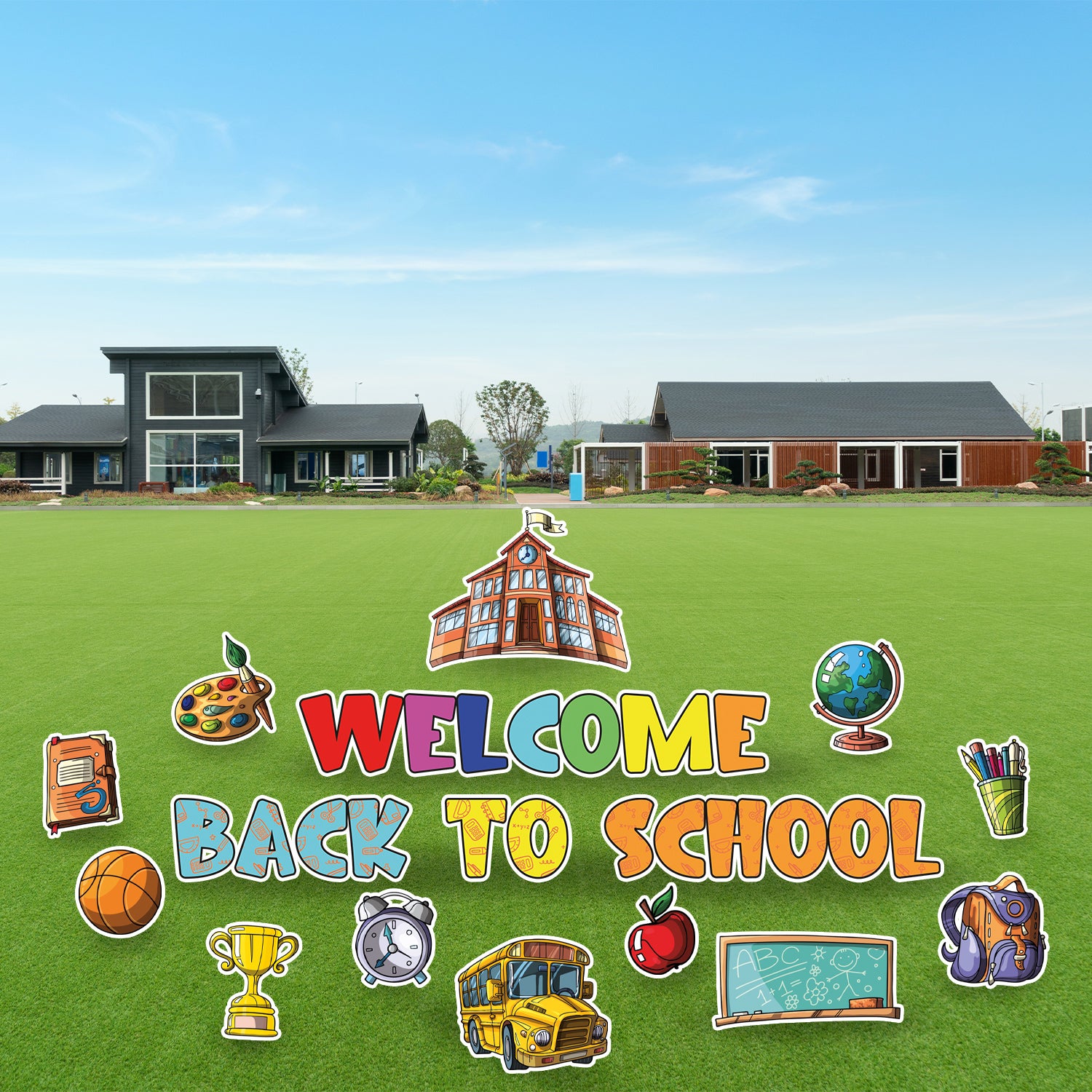 Welcome Back to School With Bus Yard Sign